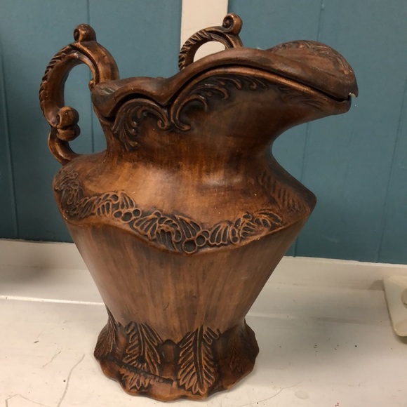 Vintage | Accents | Vintage Large Brown Treasure Craft Pitcher Jug With ...